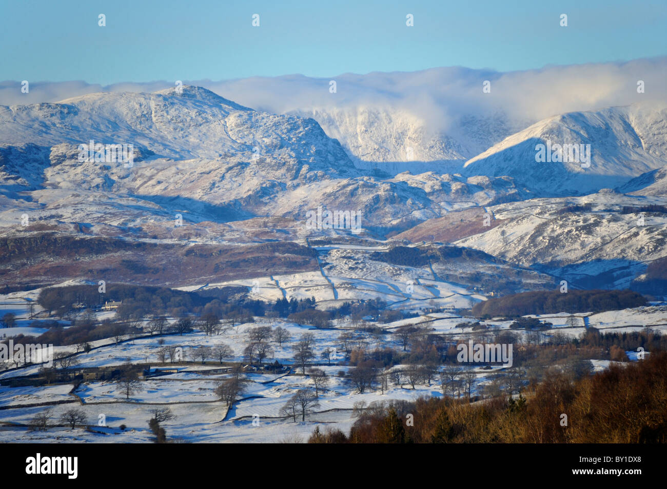 The Kentmere Fells from Scout Scar, Kendal, Cumbria, England, United ...