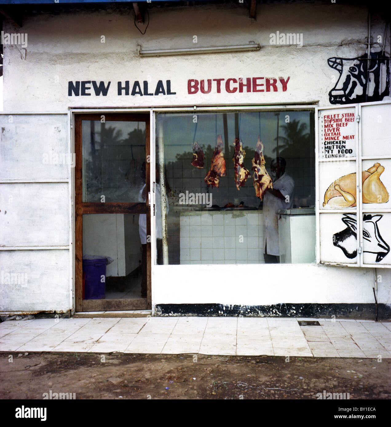New Halal Butchery. Africa. Tanzania Stock Photo - Alamy