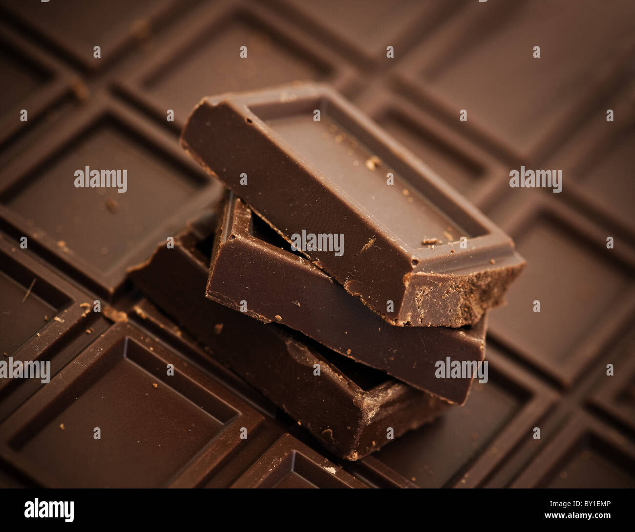 Group pieces dark chocolate hi-res stock photography and images - Alamy