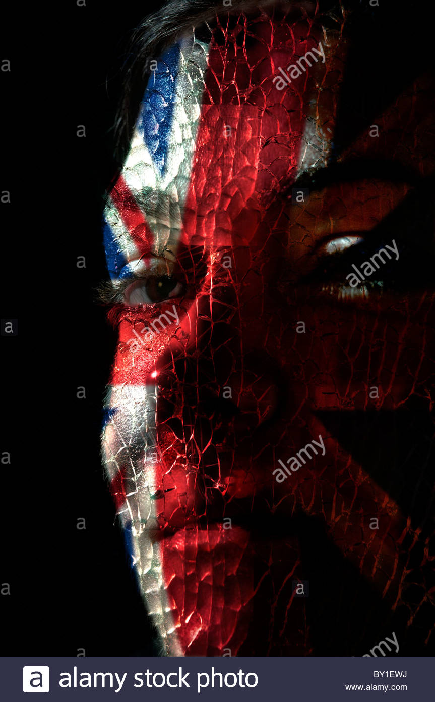 Face Paint And British Flag Stock Photos & Face Paint And British Flag ...