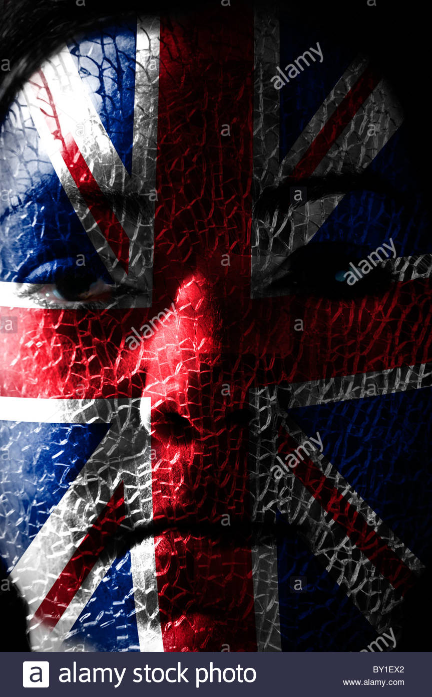 Face Paint And British Flag Stock Photos & Face Paint And British Flag ...