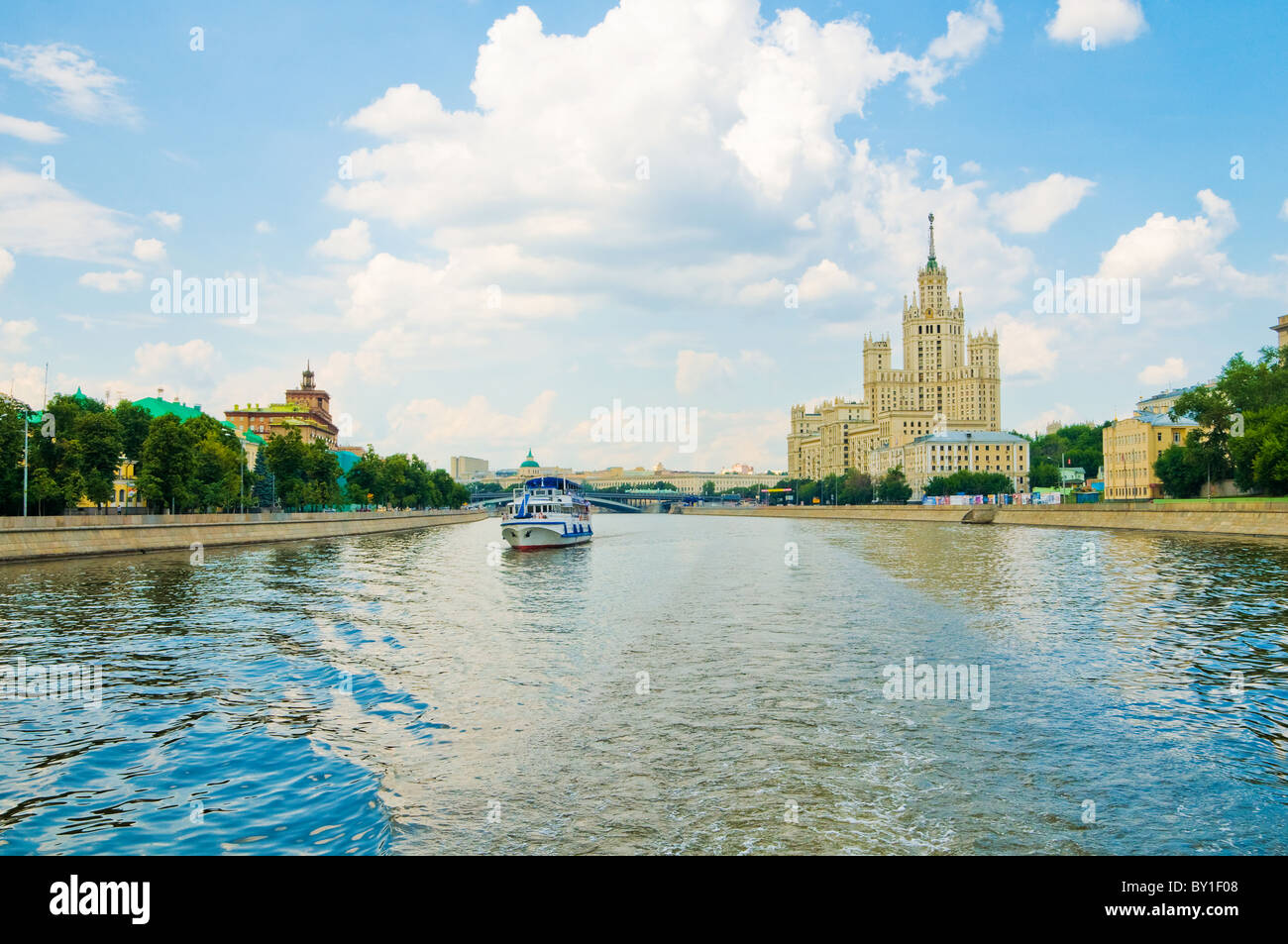 river motor ship on Moscow-river Stock Photo - Alamy