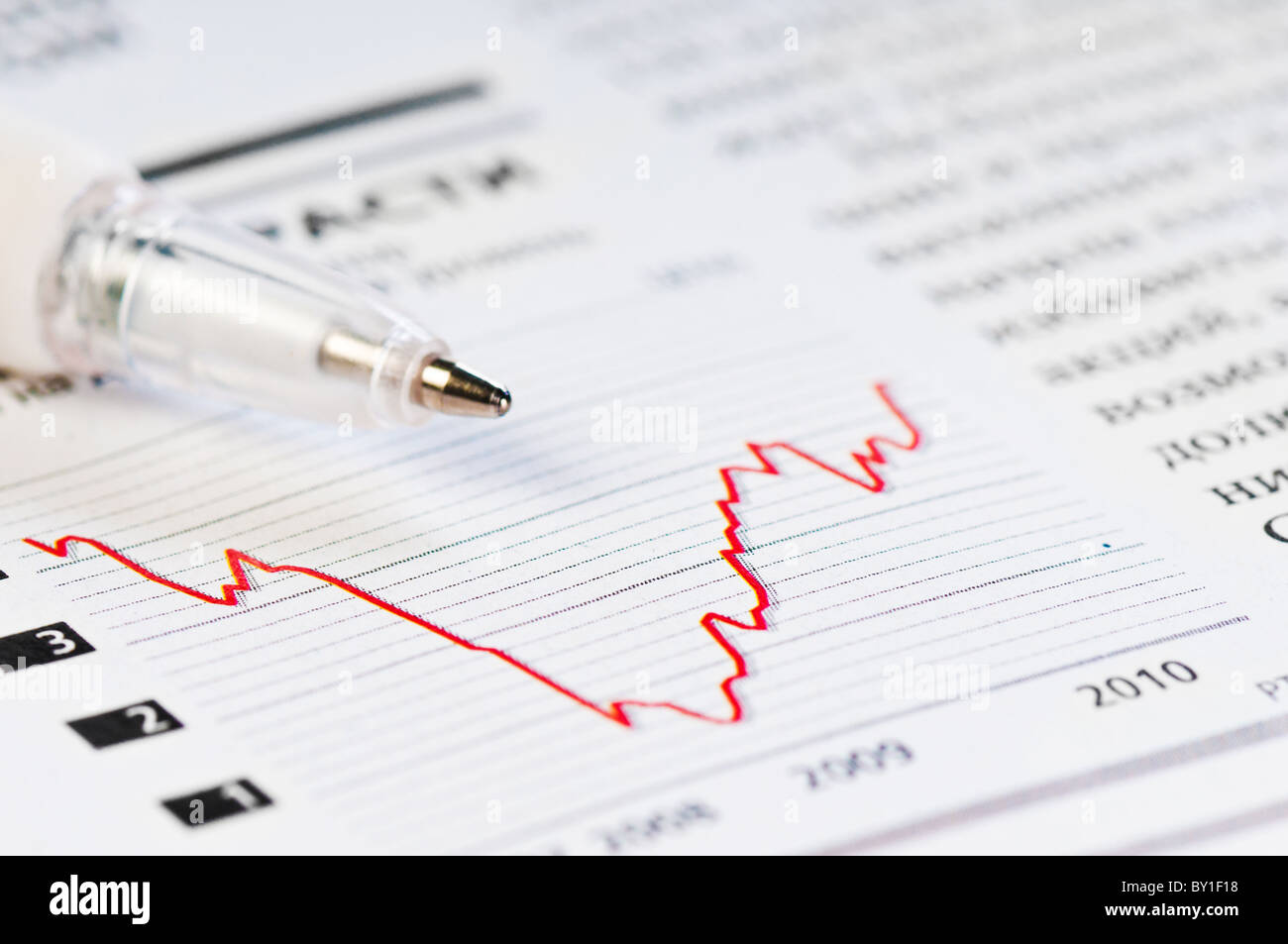 Business concept: calculator, pen and diagram Stock Photo - Alamy