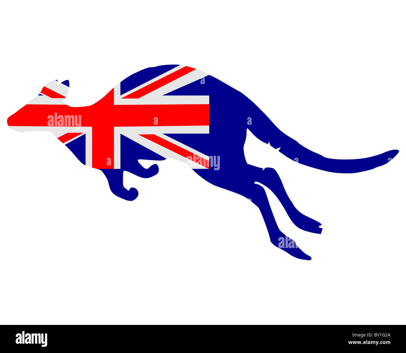 Flag of Australia with kangaroo Stock Photo - Alamy
