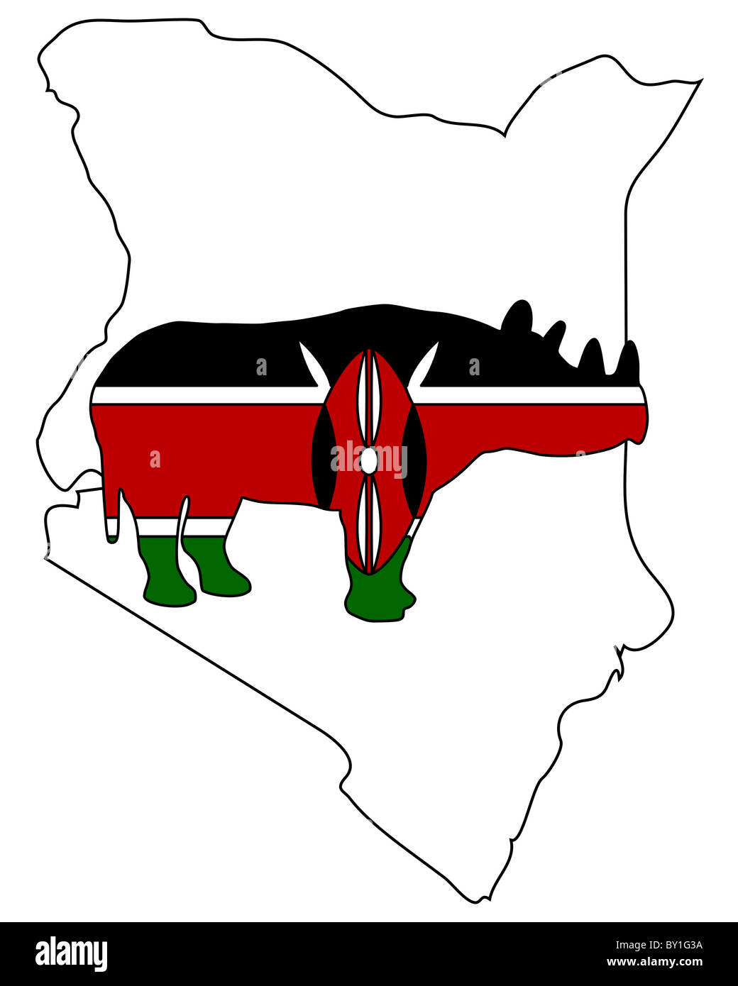 Black rhinoceros and kenya Cut Out Stock Images & Pictures - Alamy