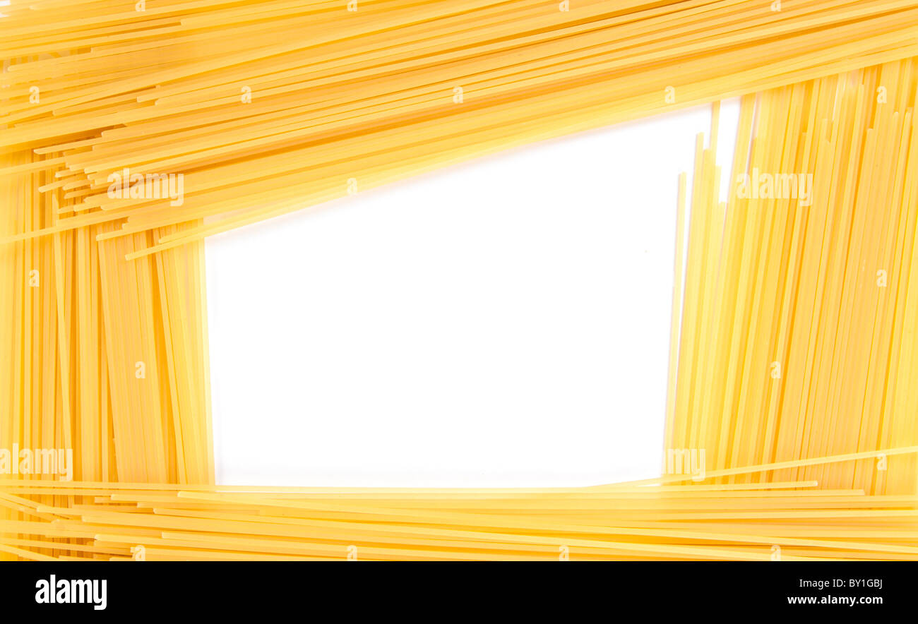 Abstract frame of spaghetti isolated on white background Stock Photo ...