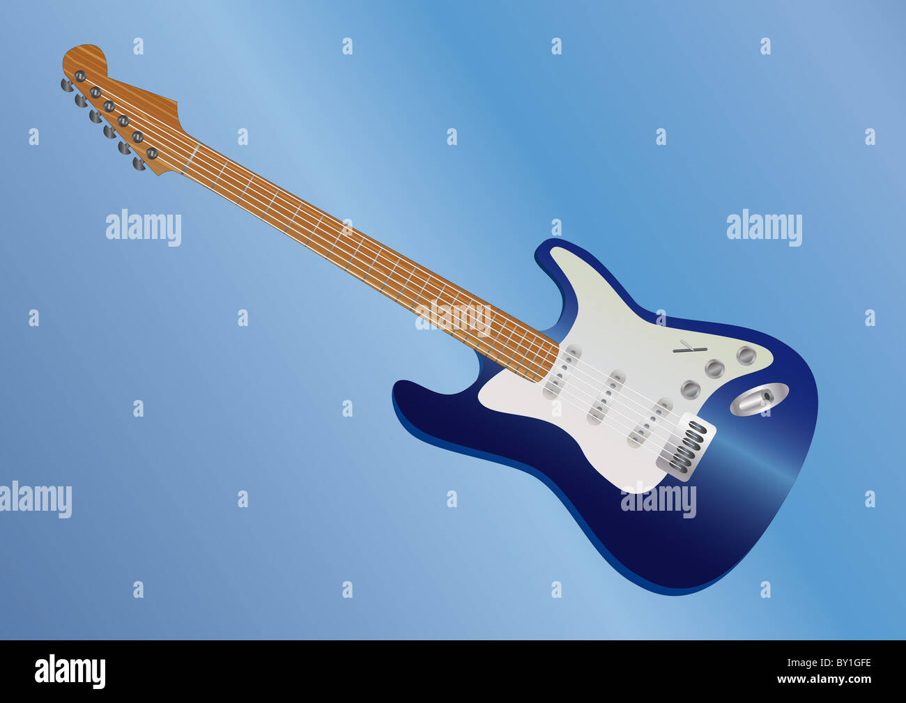 blue guitar lying Stock Photo - Alamy