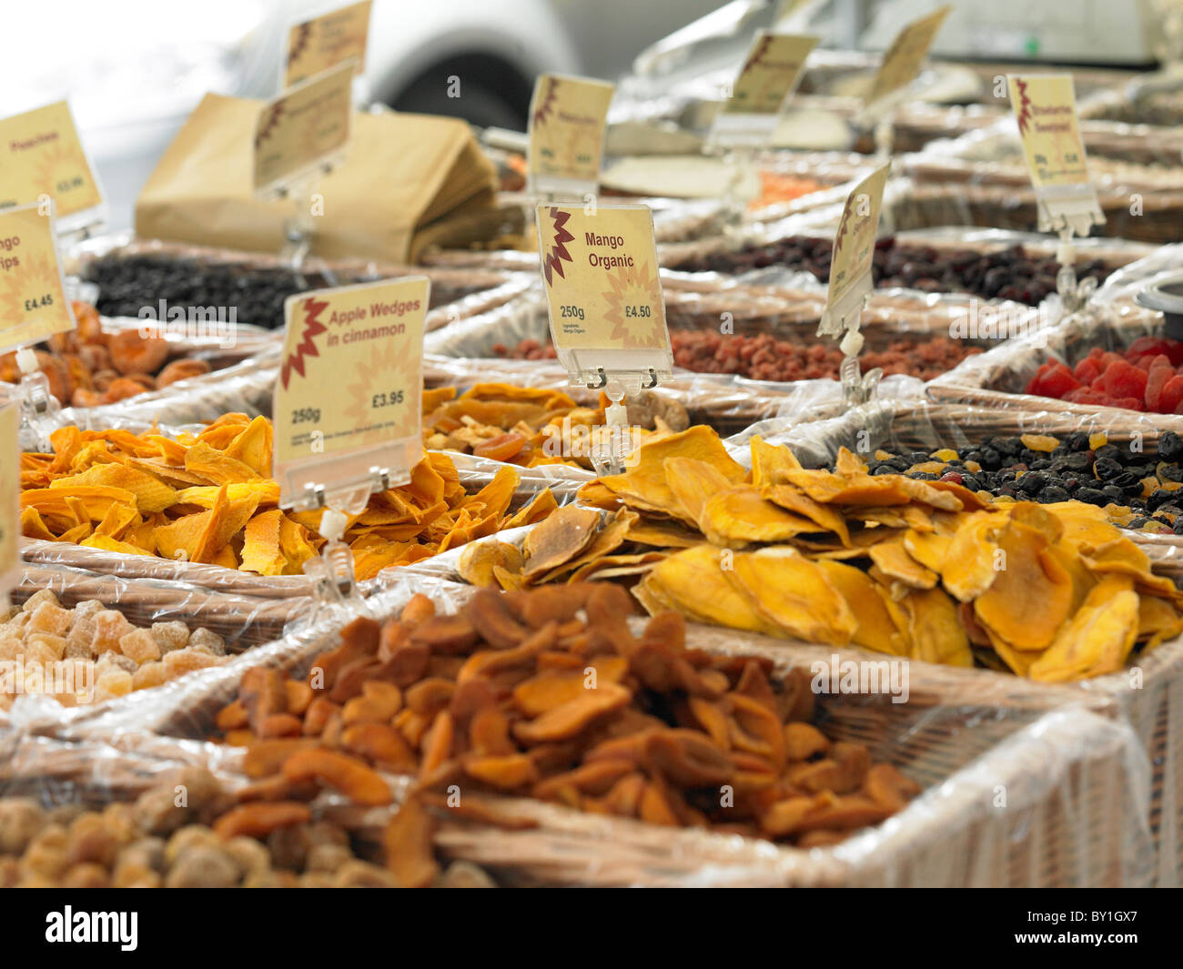 A selection of snacks at the Market Stock Photo - Alamy