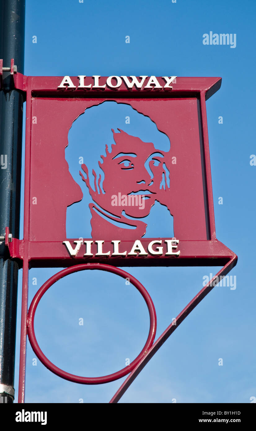 Robert Burns Street sign Alloway South Ayrshire Scotland Stock Photo ...