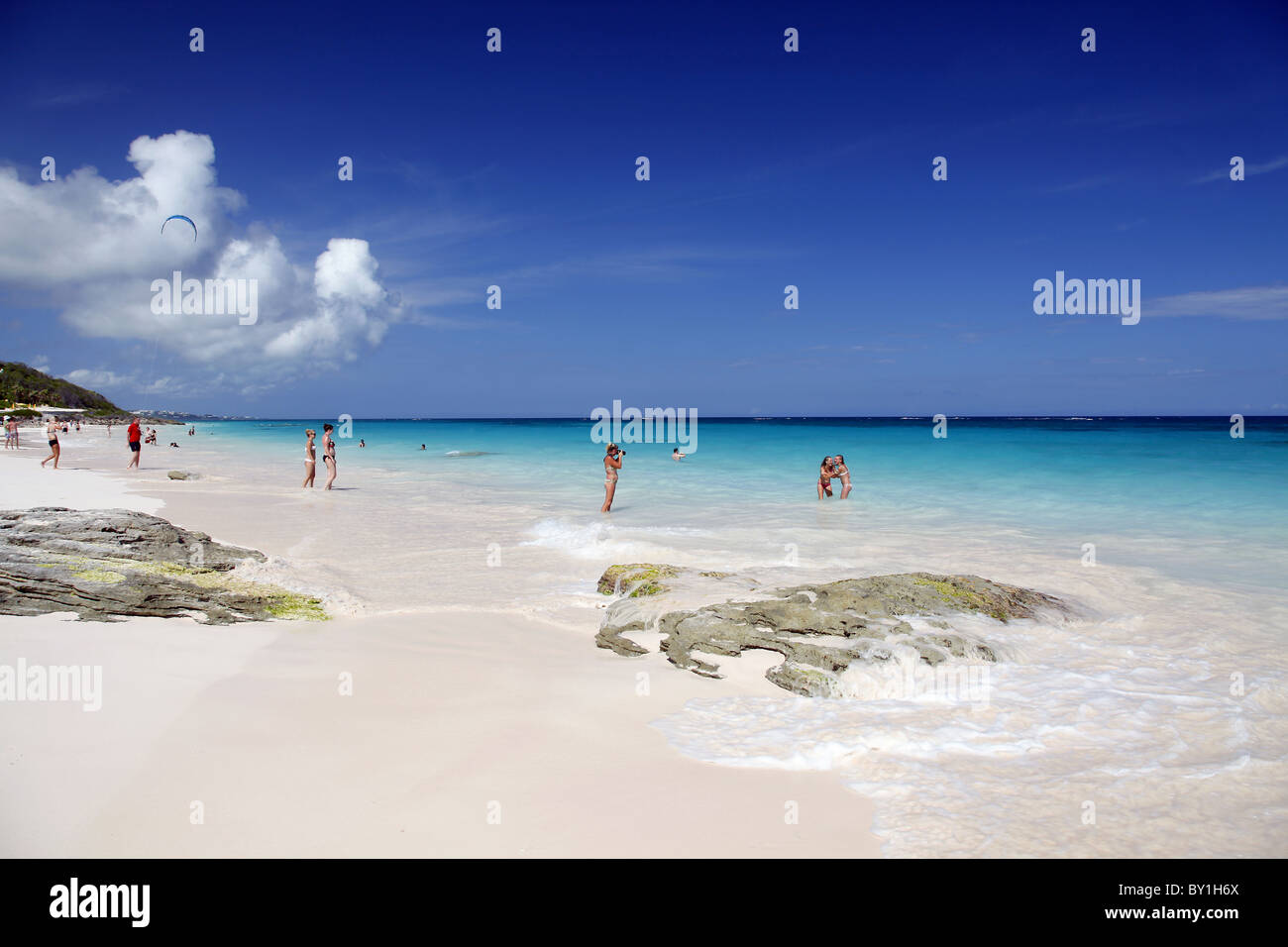 PINK SANDS OF ELBOW BEACH BERMUDA ISLANDS NORTH ATLANTIC OCEAN ELBOW ...