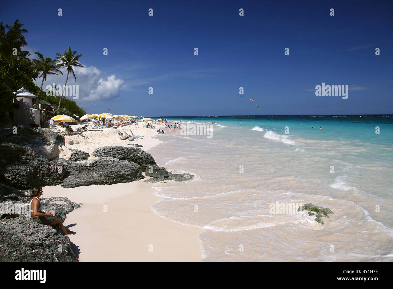PINK SANDS OF ELBOW BEACH BERMUDA ISLANDS NORTH ATLANTIC OCEAN ELBOW ...