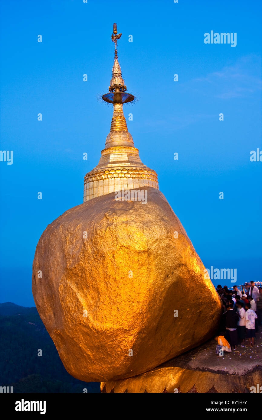Myanmar, Burma, Golden Rock, Kyaiktiyo. The Golden Rock boulder ...