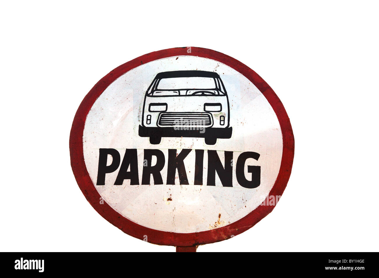 Parking sign Goa India against a white background Stock Photo - Alamy