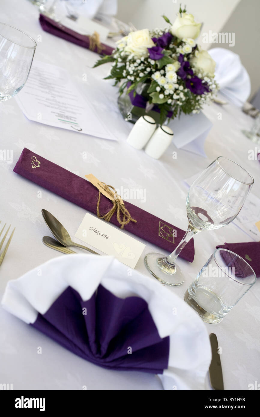 wedding reception table with flowers Stock Photo - Alamy