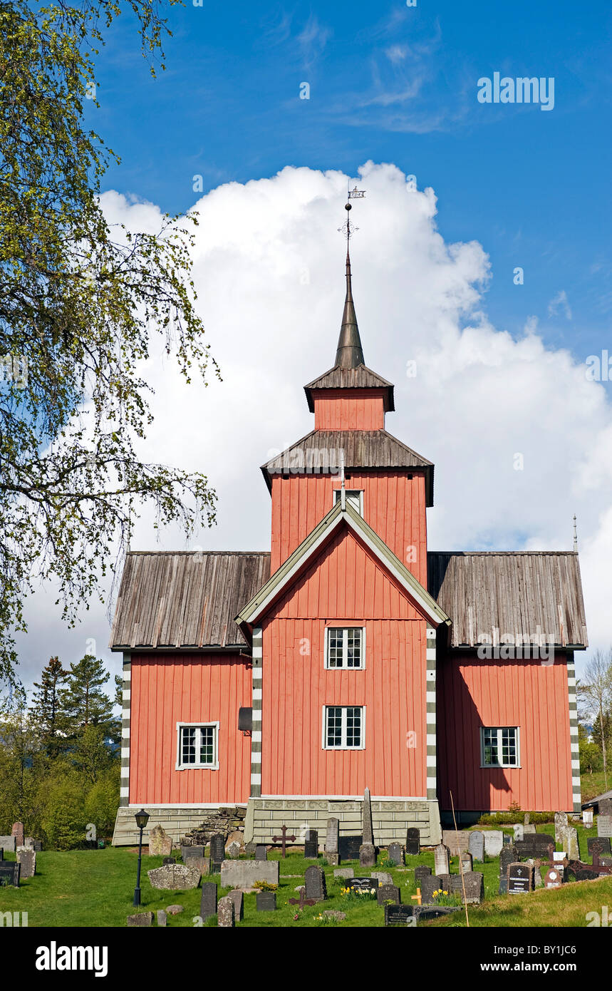 Norway, Telemark, Vinje. A cruciform church in Vinje near Dalen built ...
