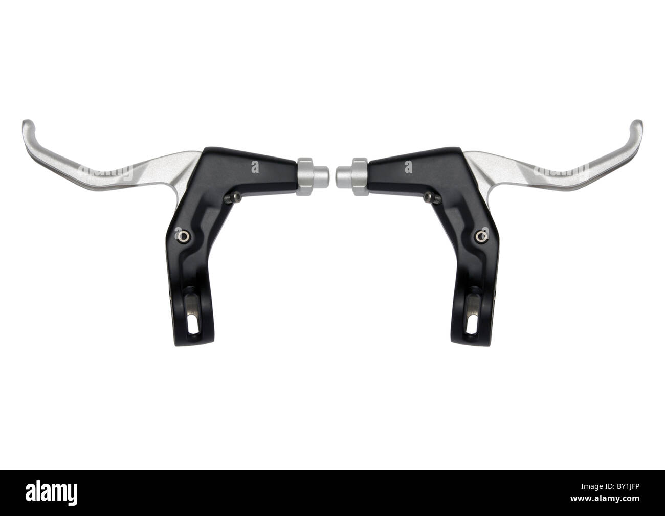 Bicycle v brake lever on white background Stock Photo - Alamy