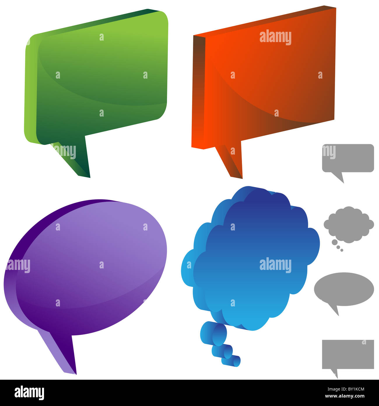Set of 3D multiple chat icons Stock Photo - Alamy