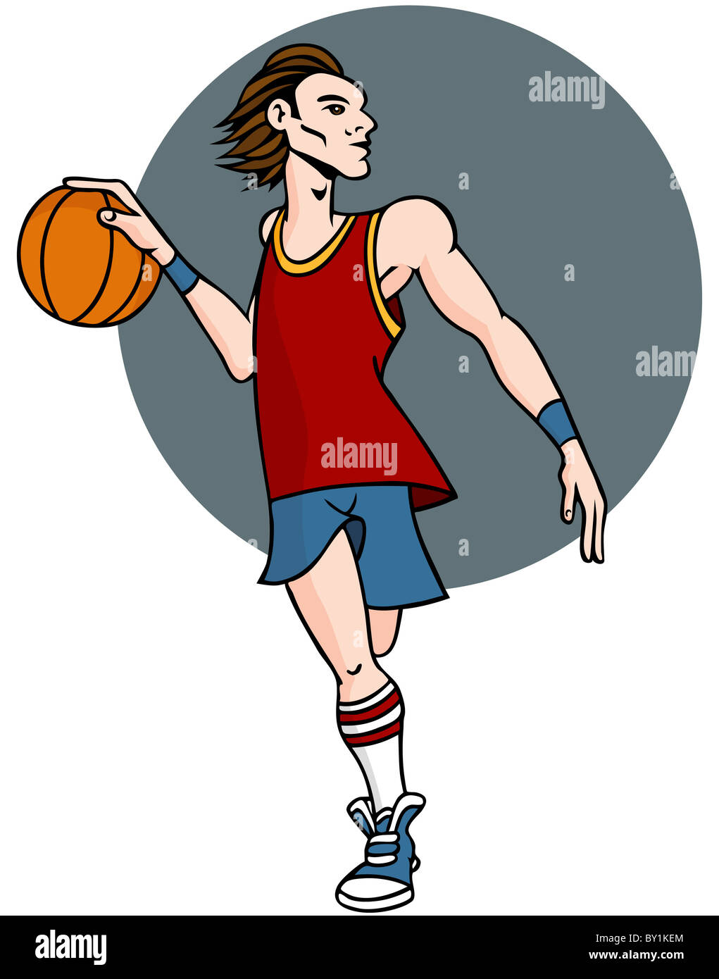 Cartoon basketball player isolated on a white background Stock Photo ...
