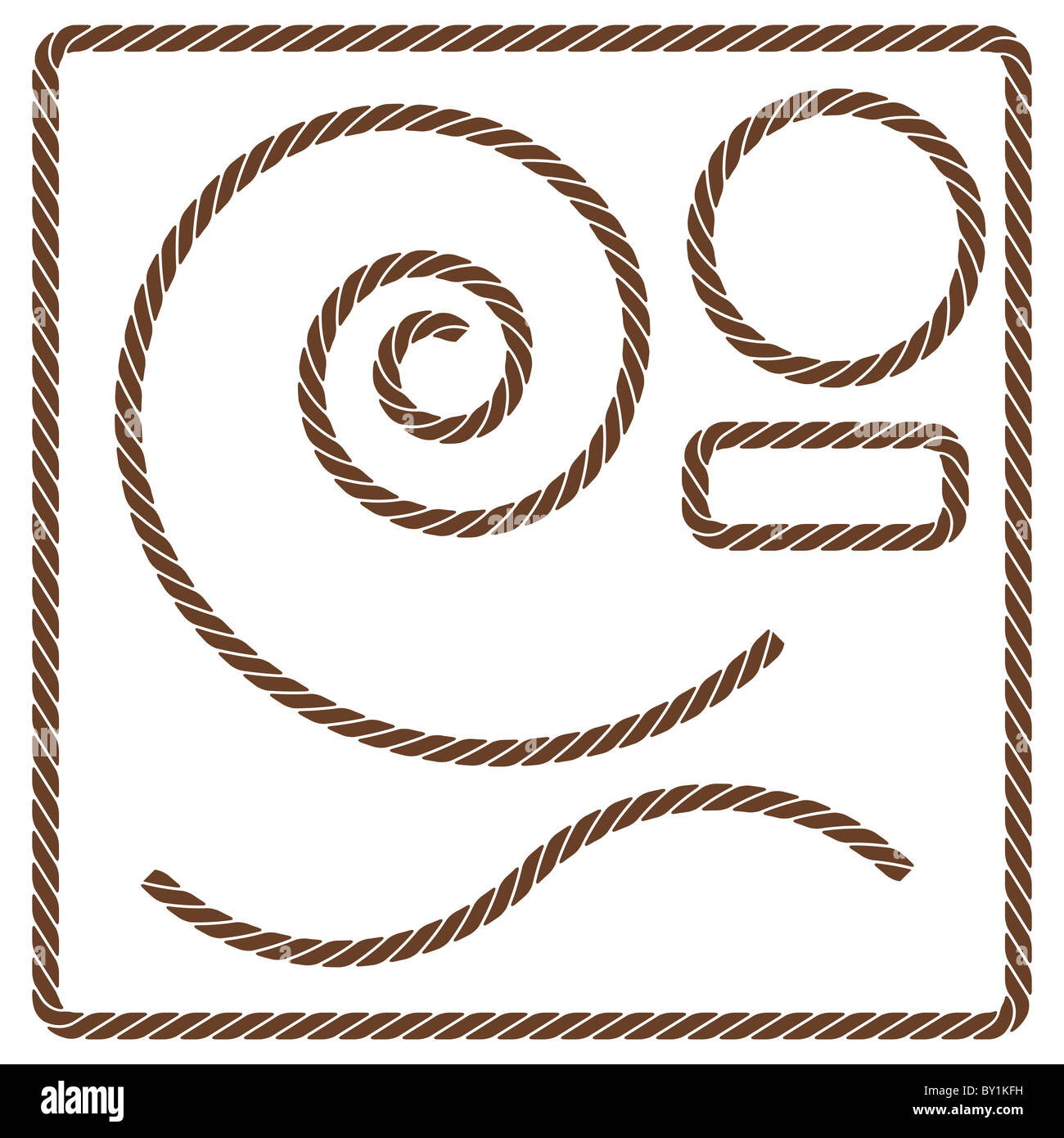 Western rope elements isolated on a white background Stock Photo - Alamy