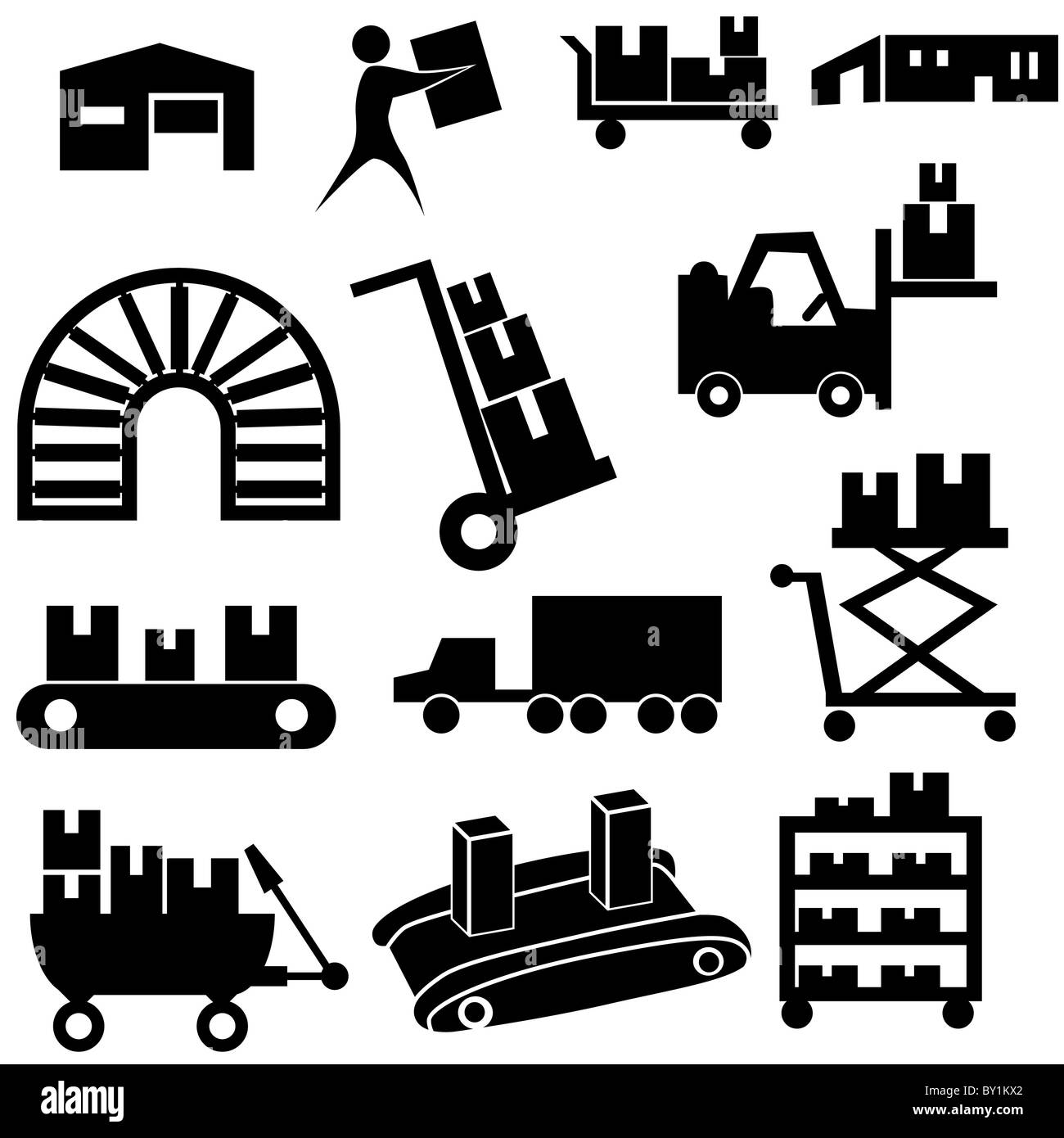 Manufacturing icon set isolated on a white background Stock Photo - Alamy