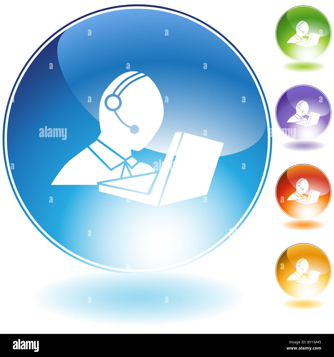 Customer service isolated on a white background Stock Photo - Alamy