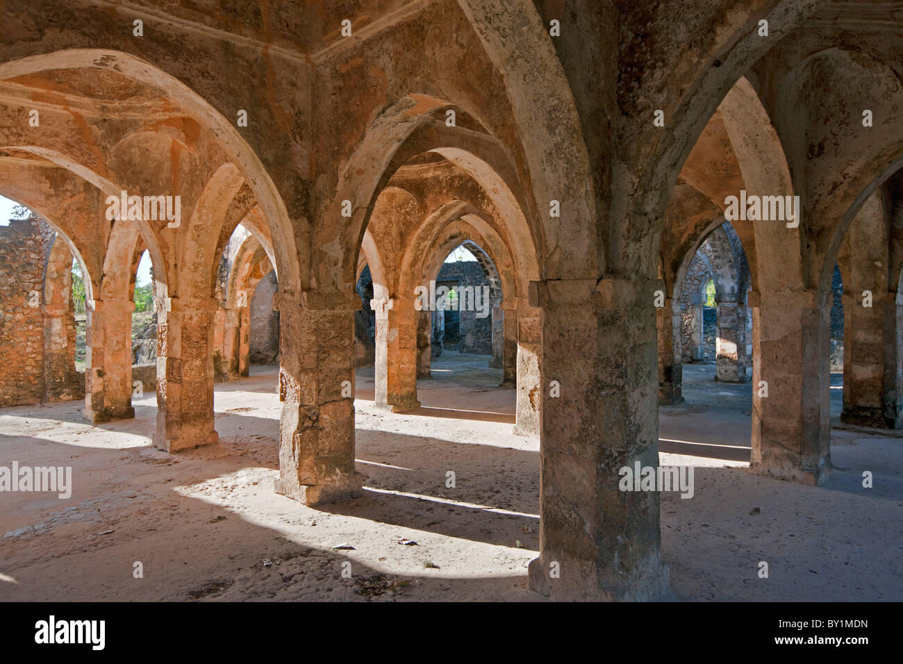 The magnificent ruins of the Great Mosque at Kilwa Kisiwani which was ...