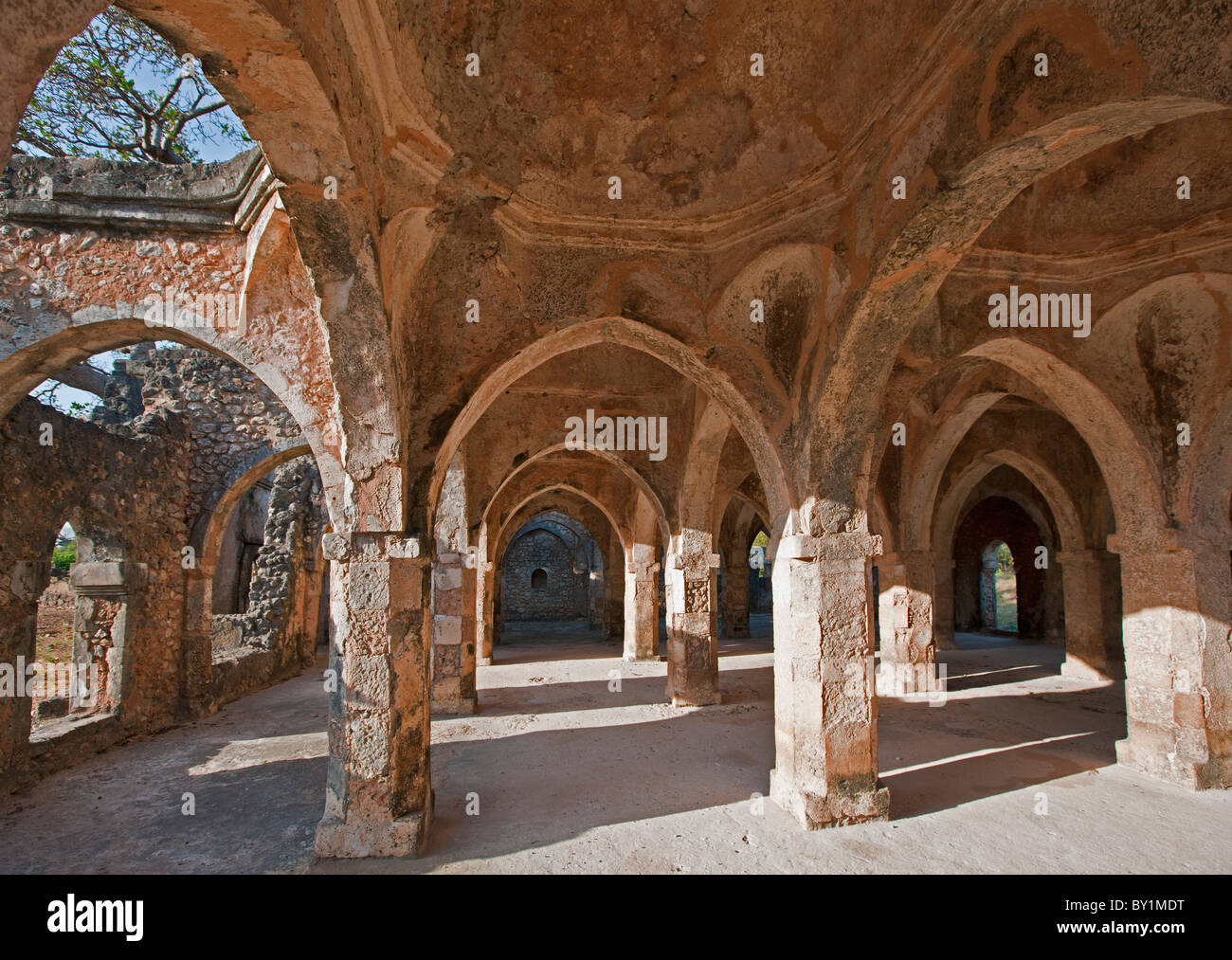 The magnificent ruins of the Great Mosque at Kilwa Kisiwani which was ...