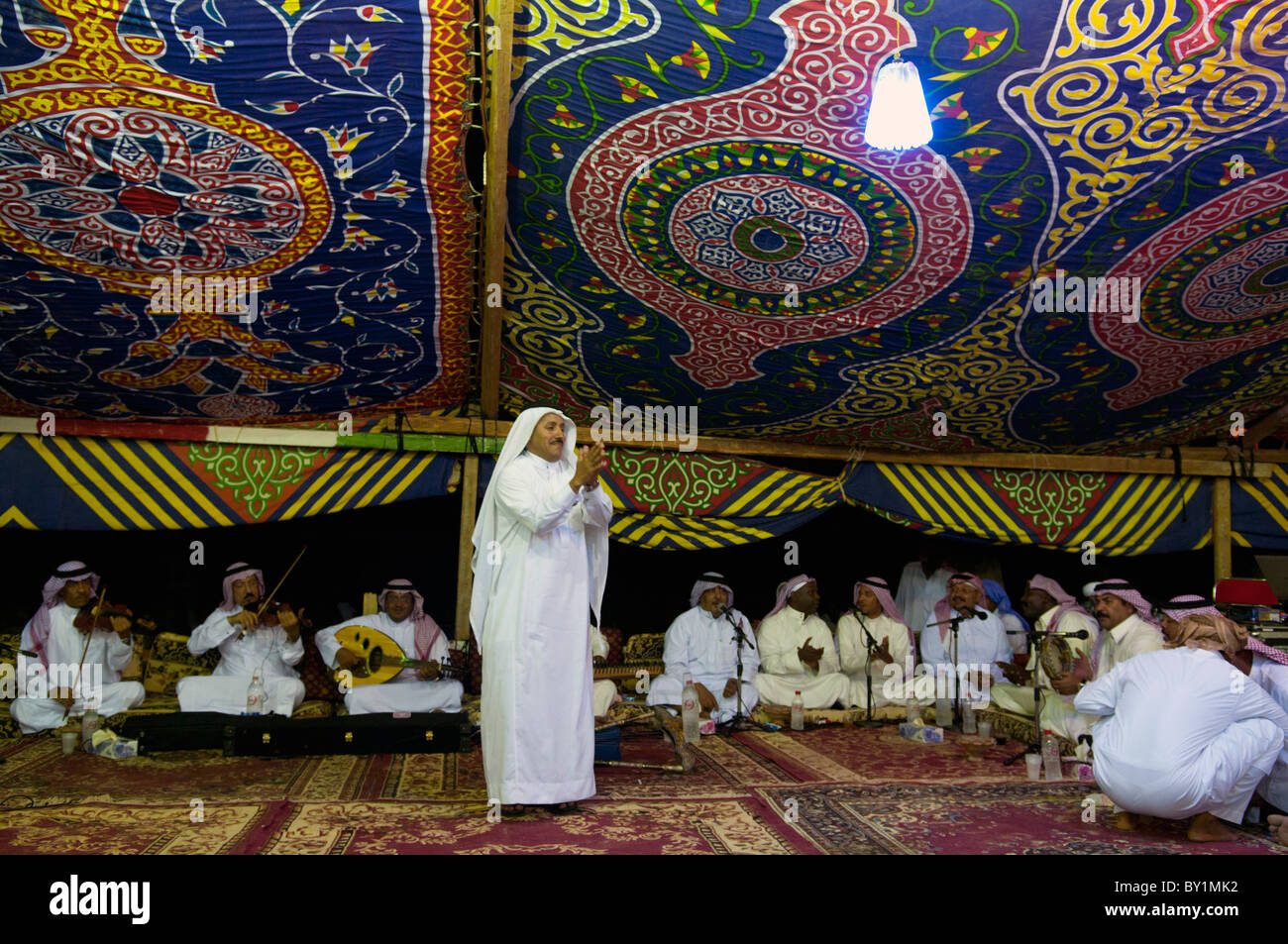 Guests celebrate with dance during a traditional Bedouin wedding ...