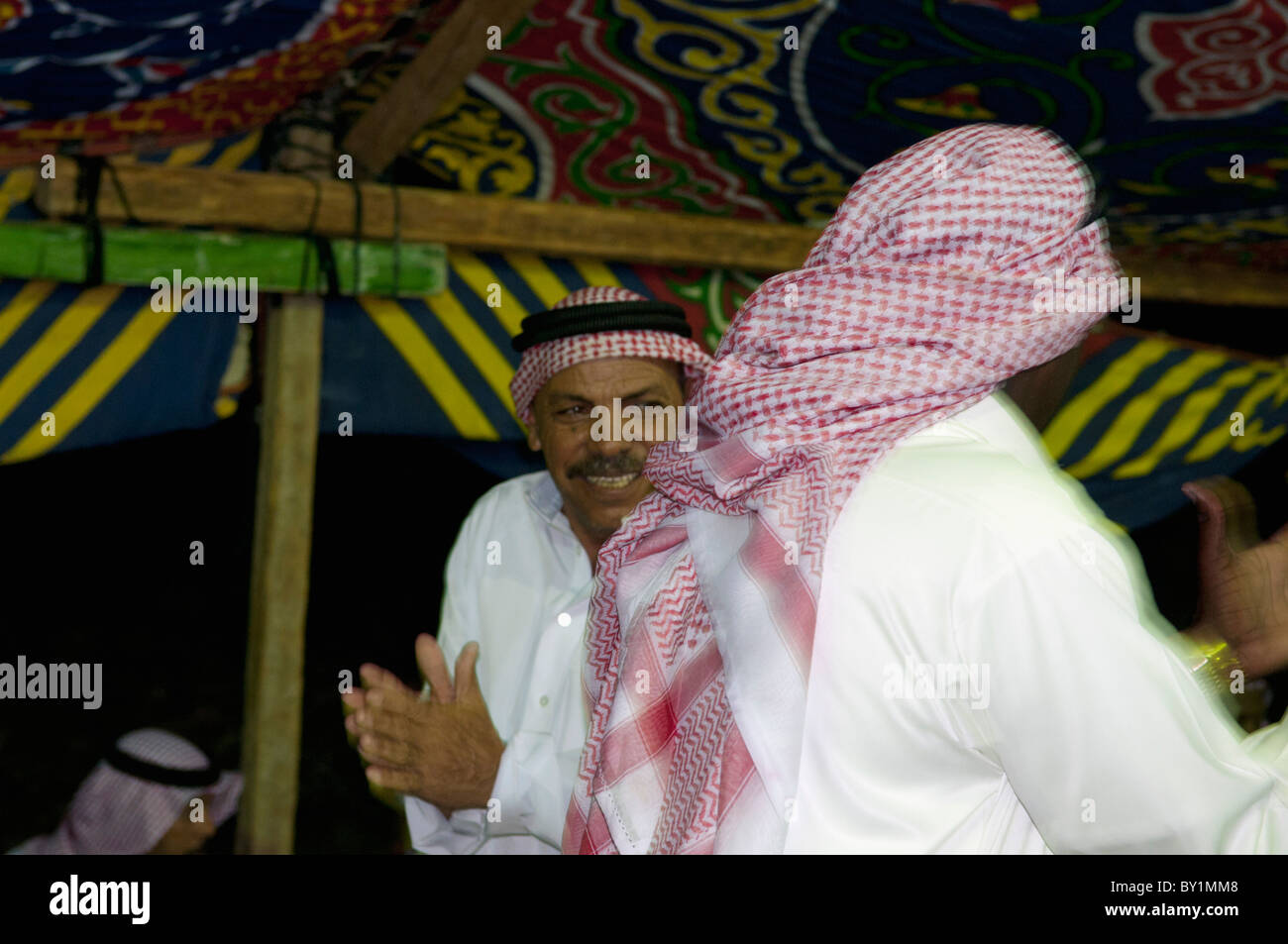Guests celebrate with dance during a traditional Bedouin wedding ...