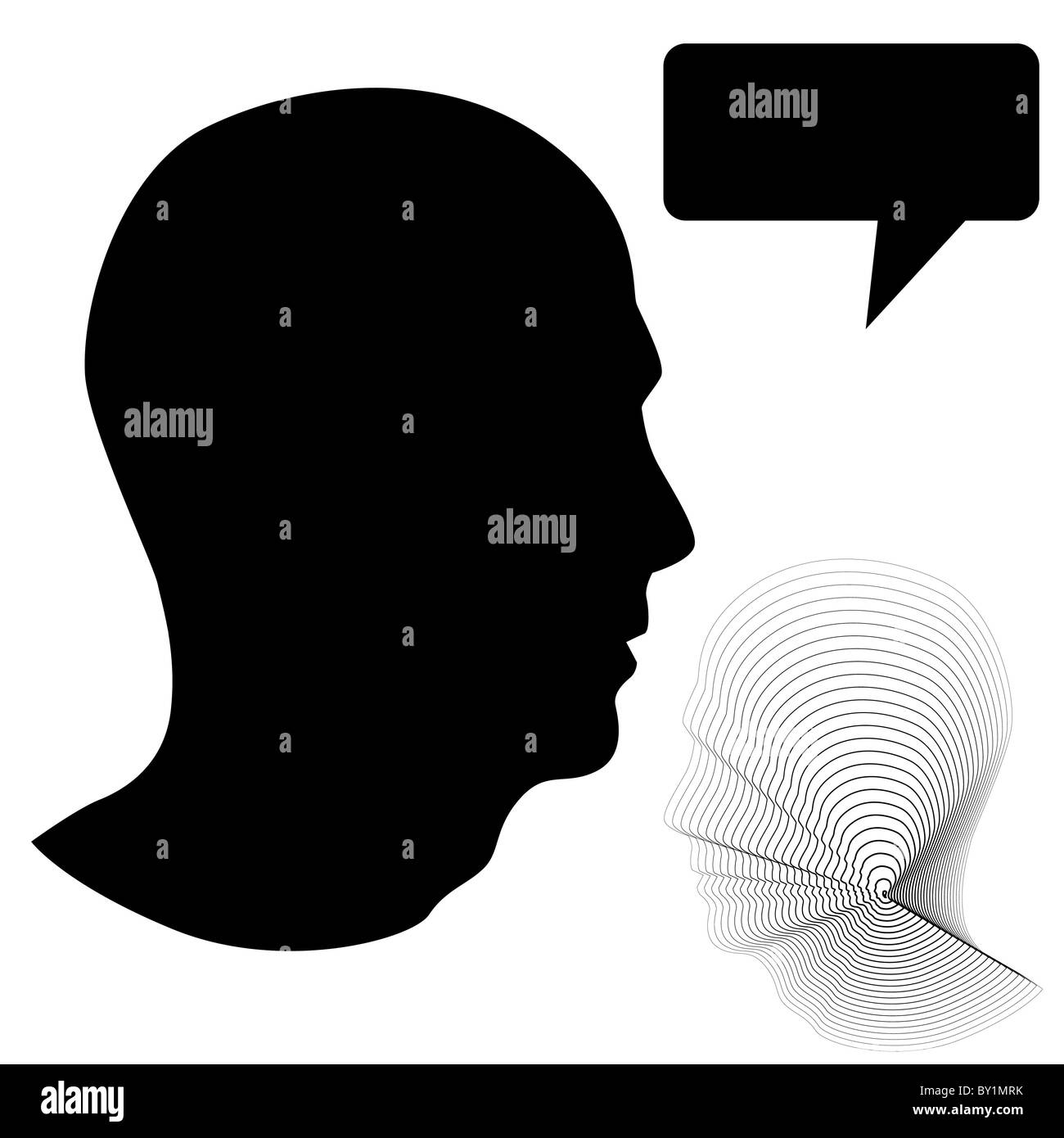 A silhouette of a male head profile Stock Photo - Alamy