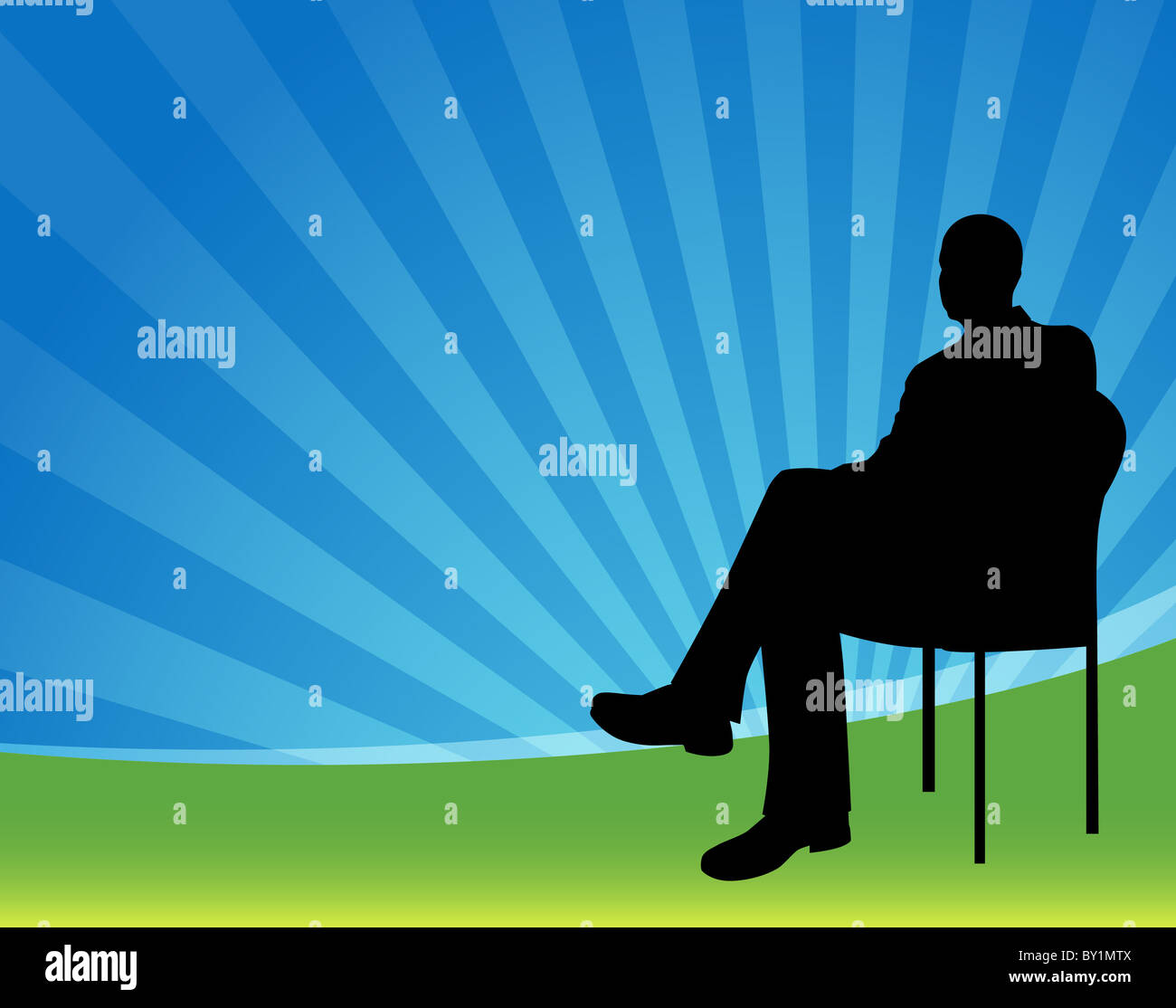 An image of a businessman sitting with background Stock Photo - Alamy