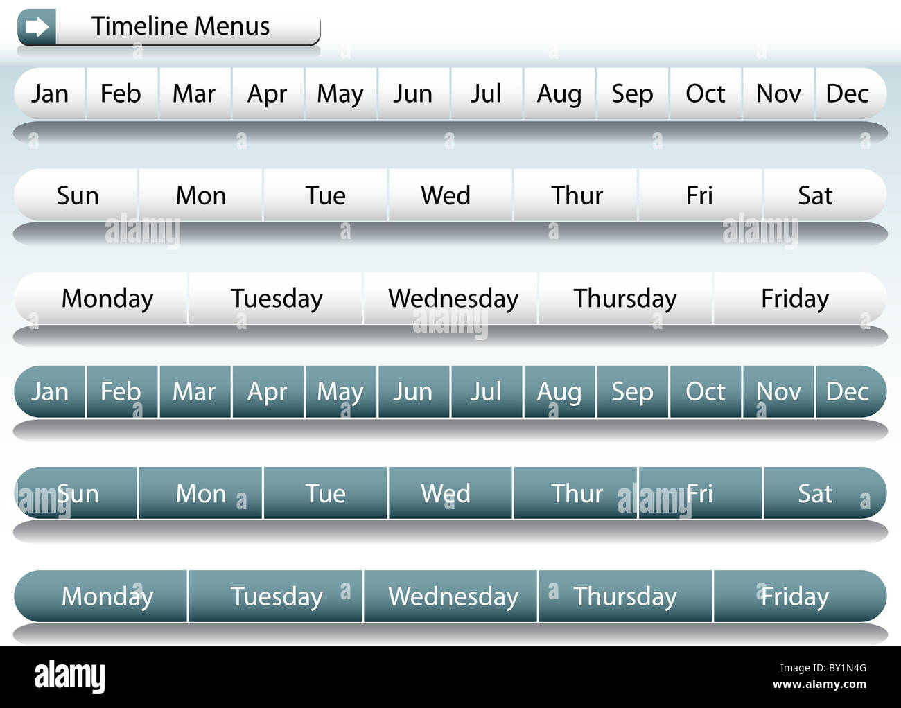 An image of Timeline Menu Bars Stock Photo - Alamy