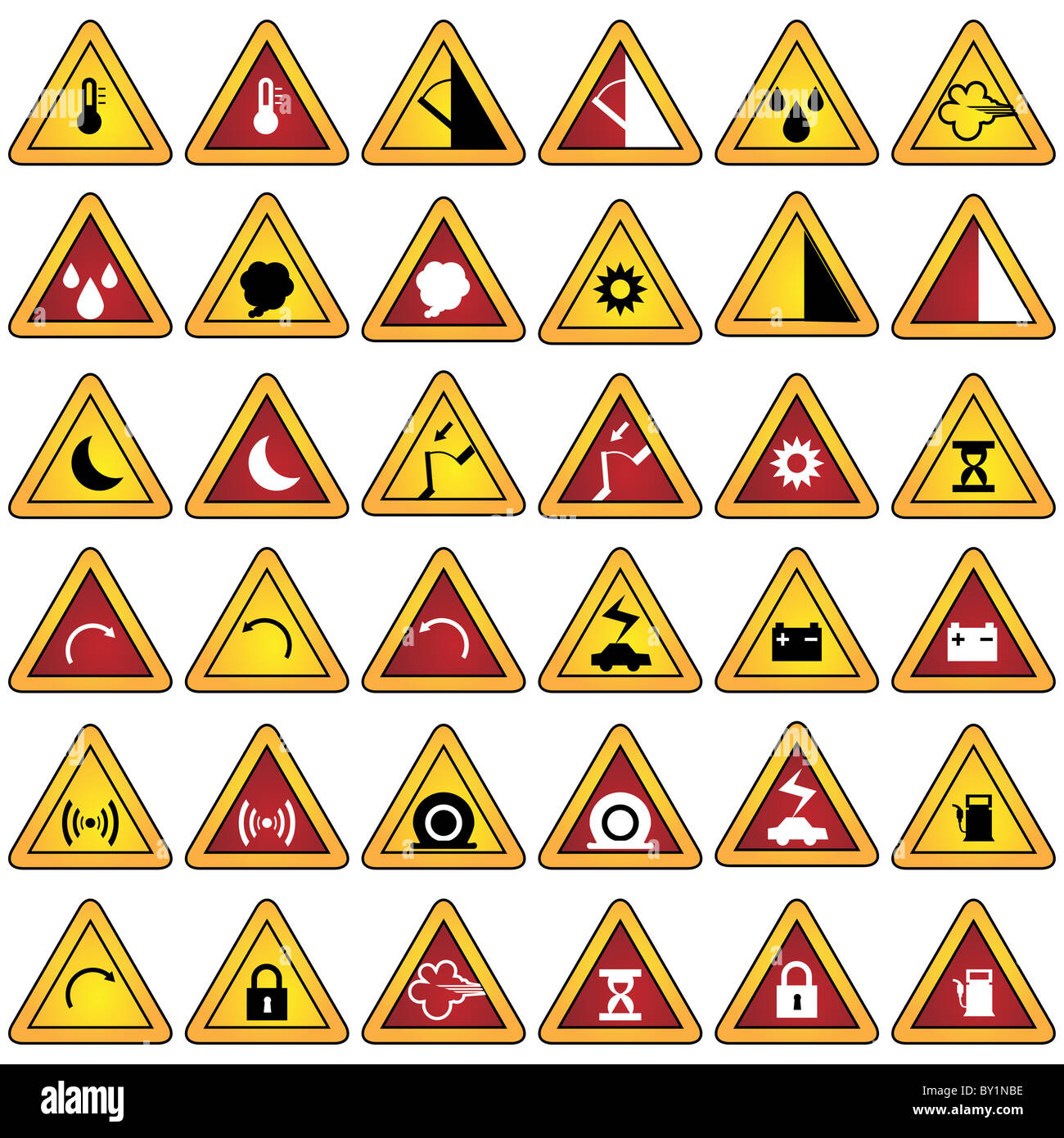 An image of a Warning Sign Set Stock Photo - Alamy