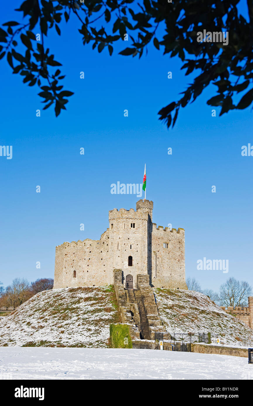 Wales cardiff castle snow hi-res stock photography and images - Alamy