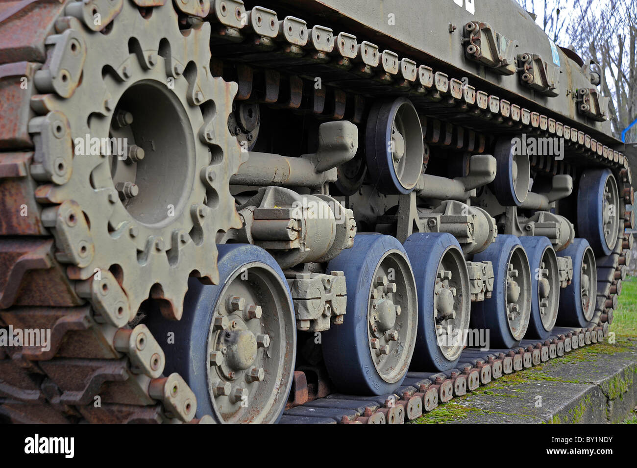 WW2 American Sherman tank on display at Saumur France Stock Photo - Alamy