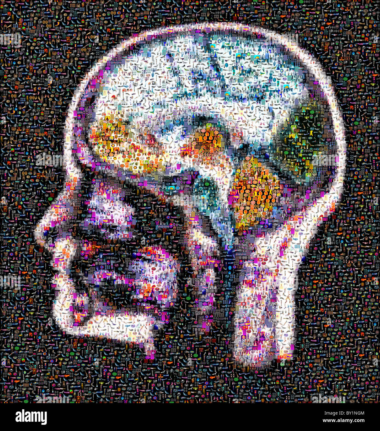 photomosaic of an MRI scan of the brain Stock Photo - Alamy