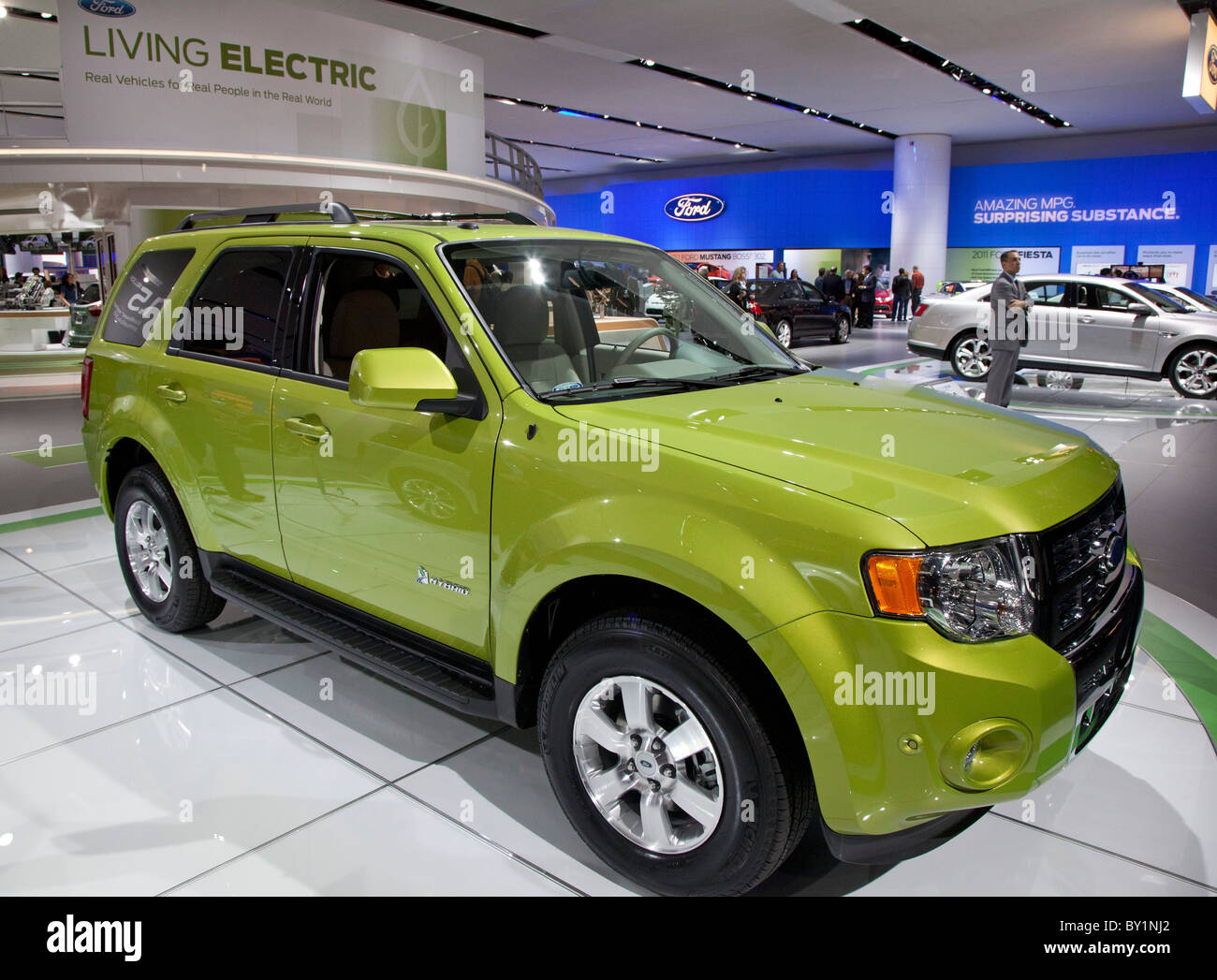 Detroit, Michigan - The Ford Escape hybrid SUV on display at the North ...