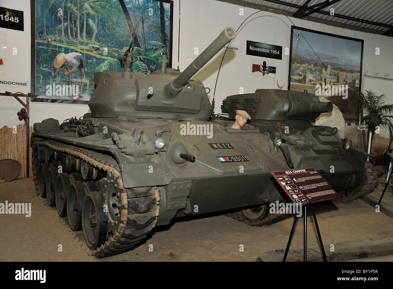 American M24 light tank as used by the French army, on display at the ...