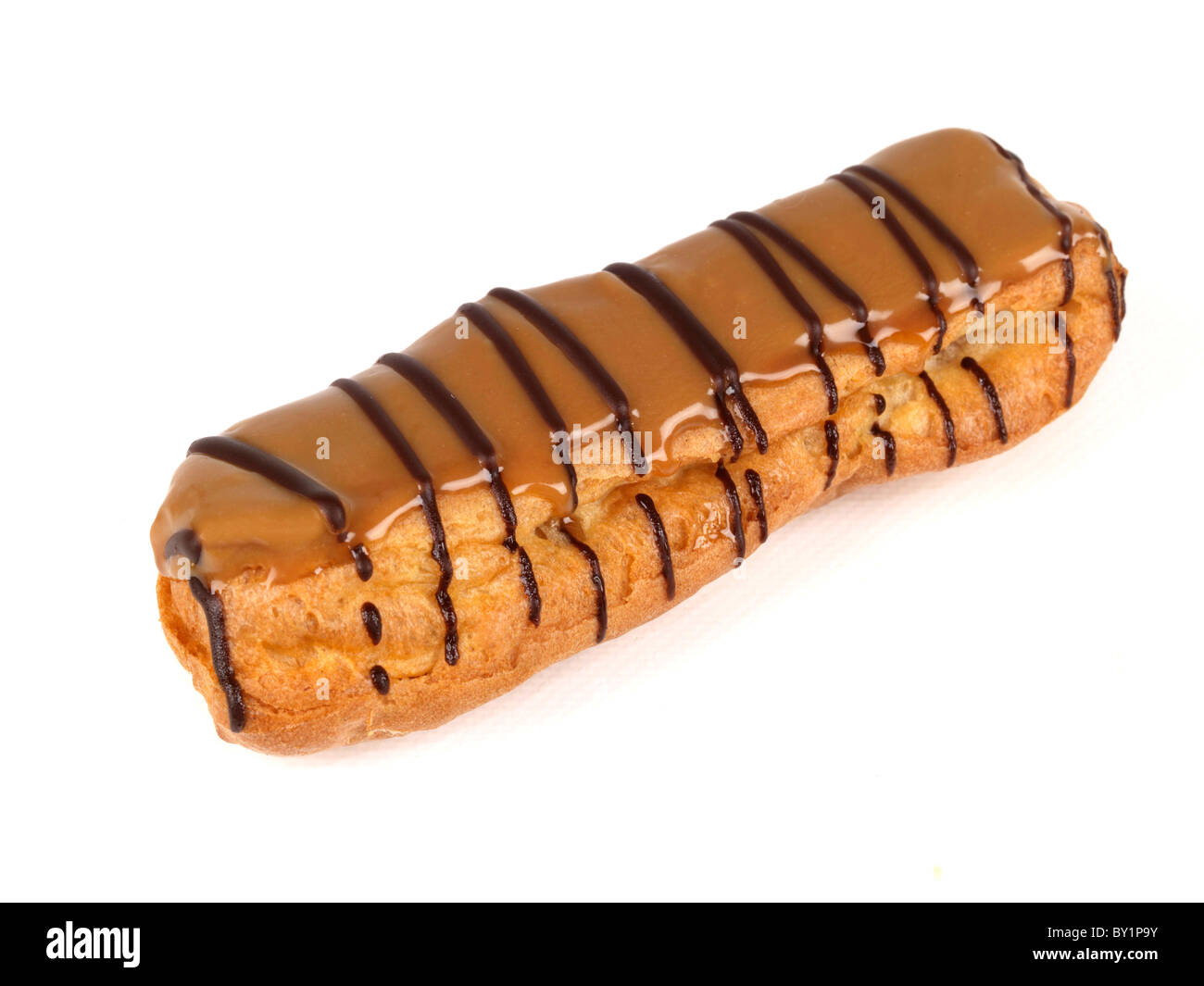 Freshly Baked Coffee Eclairs Dessert Cakes Against An Isolated White ...