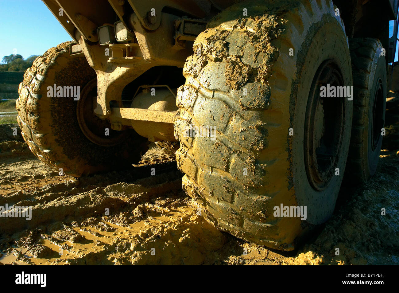 Dumper truck on a construction site Stock Photo - Alamy