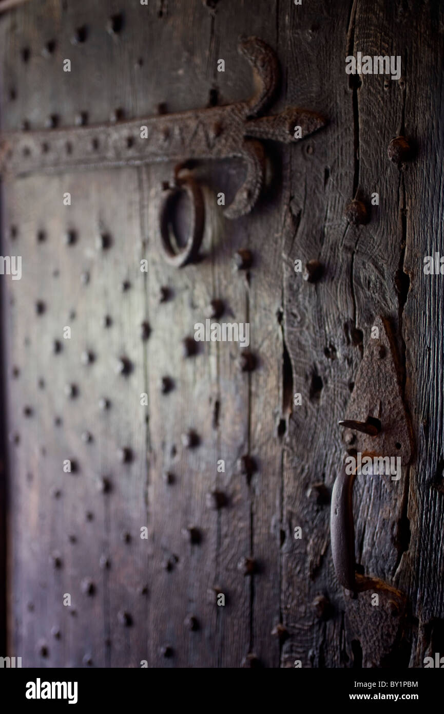Gilar Farm, Snowdonia, North Wales. Original studded front door of this ...