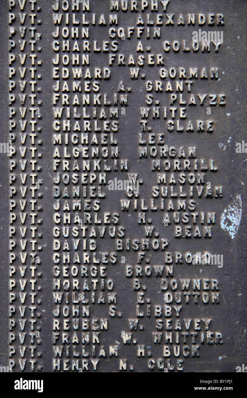 A memorial listing names of fallen soldiers Fort Stedman, Petersburg ...