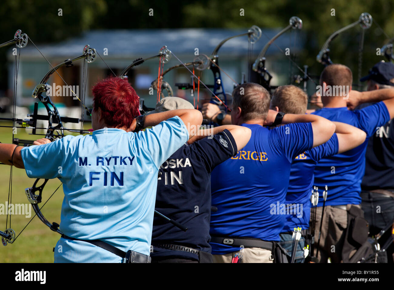 Archers ready to shoot in an international competition between the Cap ...