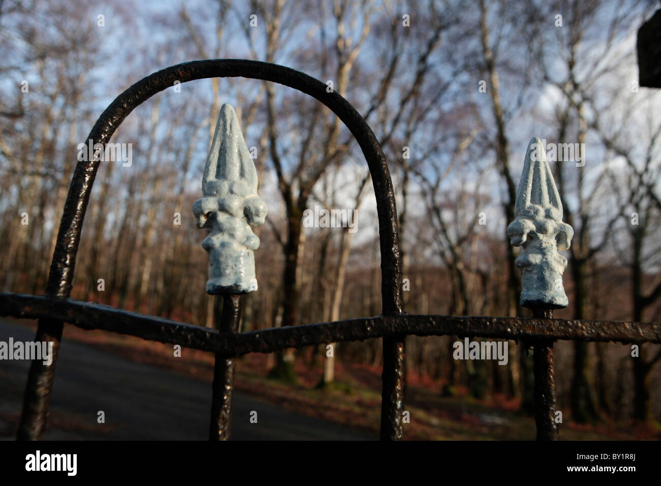 Iron railings at Church and Graveyard , Wales UK Stock Photo - Alamy