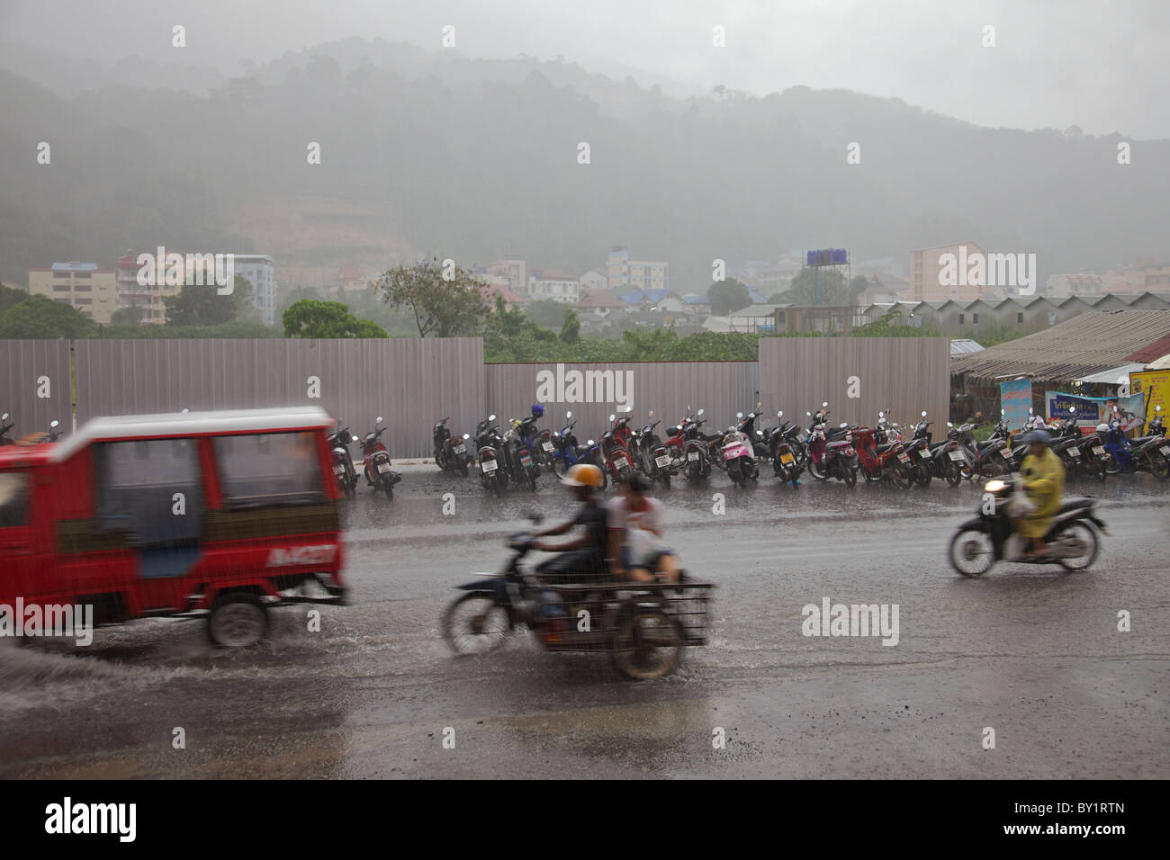 Heavy rain in Phuket Thailand Stock Photo - Alamy