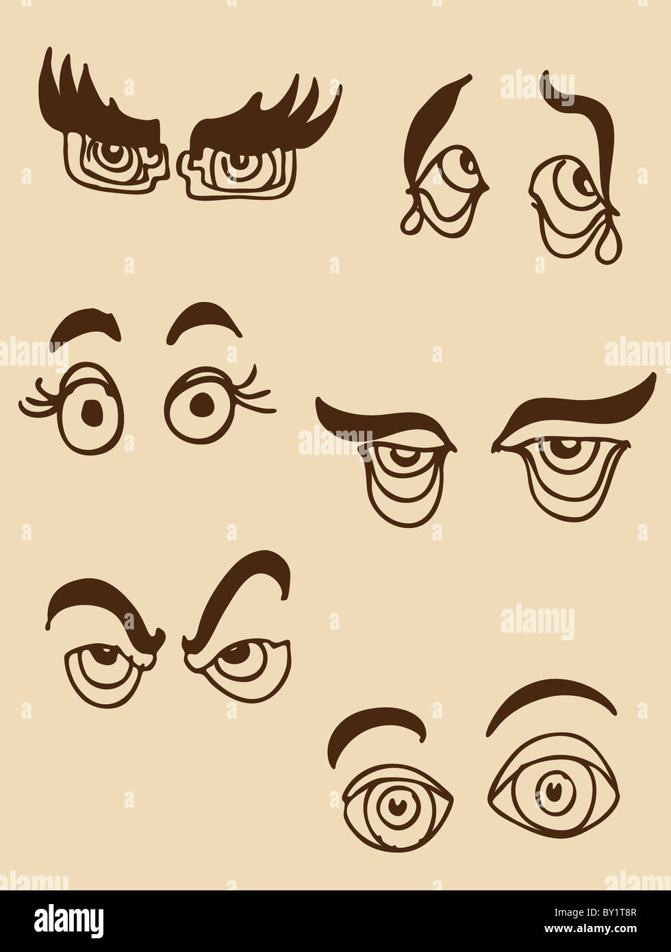 A set of hand drawn eyes Stock Photo - Alamy