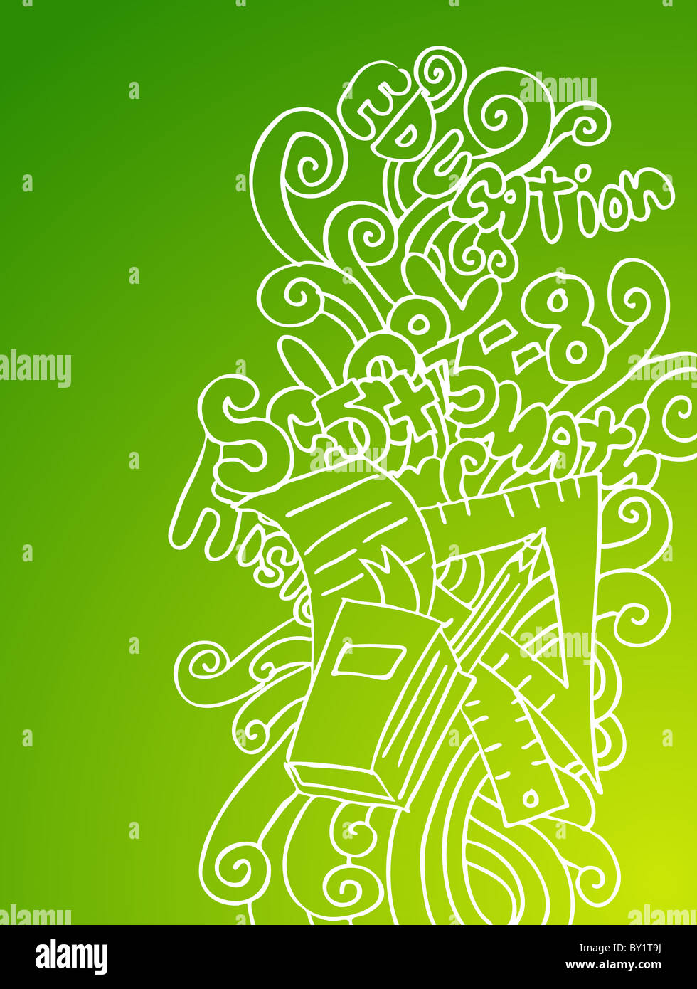 A hand drawn sketch for an educational background Stock Photo - Alamy