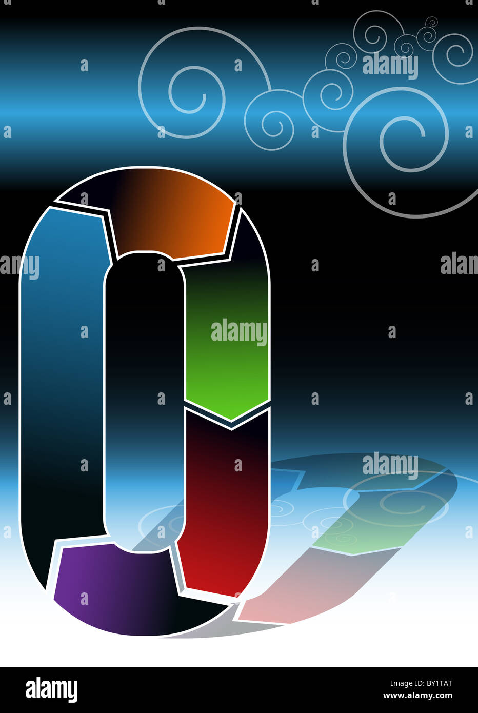 An image of a business zero chart with swirls Stock Photo - Alamy