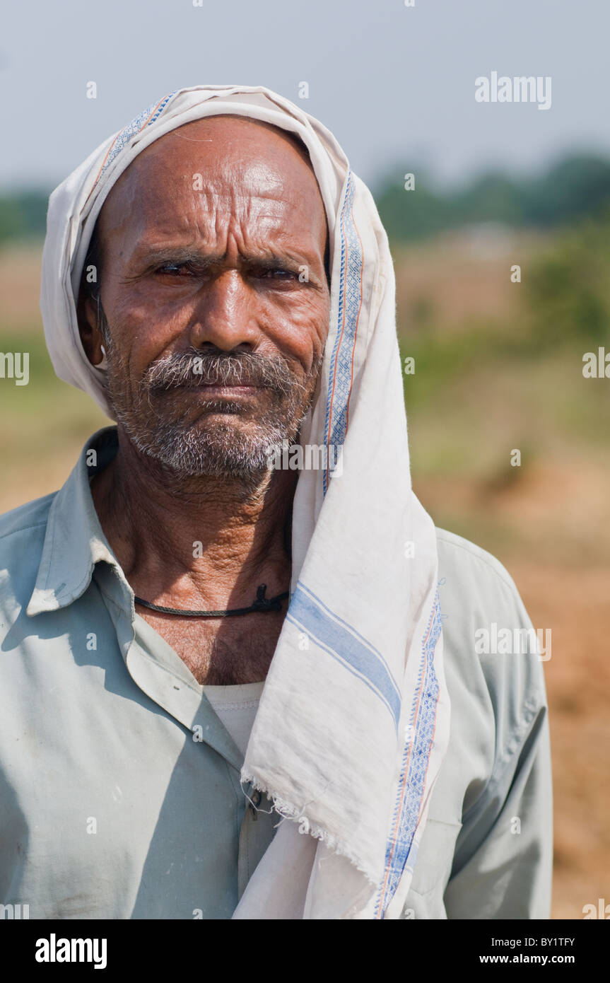 An elderly man pictured in a rural area of Madhya Pradesh in India ...