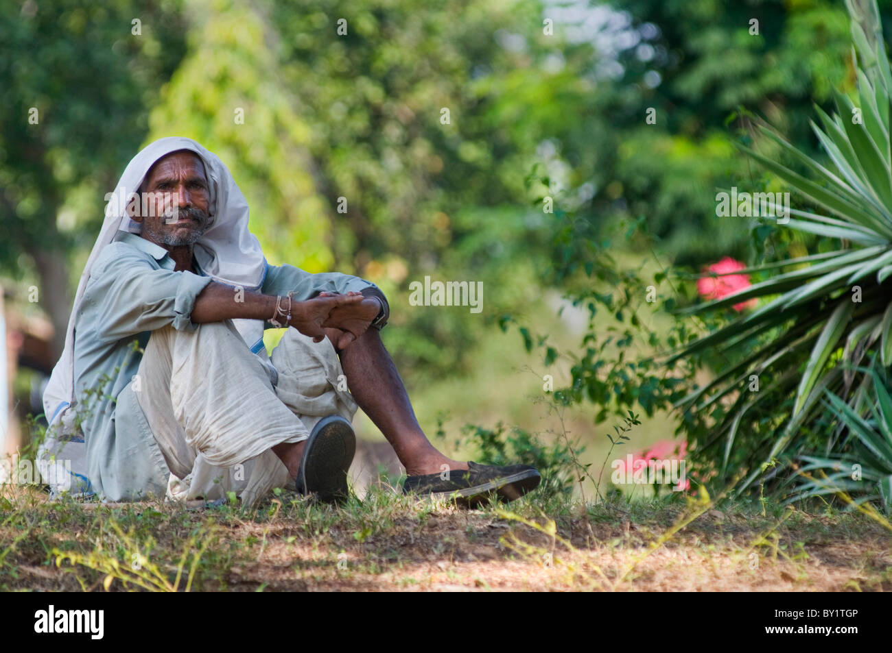 An elderly man pictured in a rural area of Madhya Pradesh in India ...